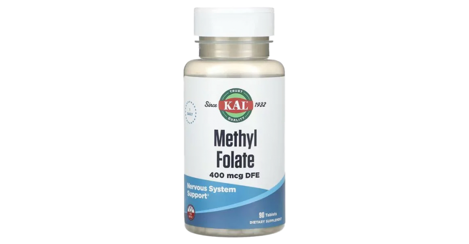 KAL - Methyl Folate 400 mcg DFE, 90 таблеток